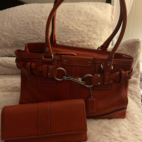 Coach | Bags | Coral Hamilton Authentic Coach Handbag And Wallet | Poshmark